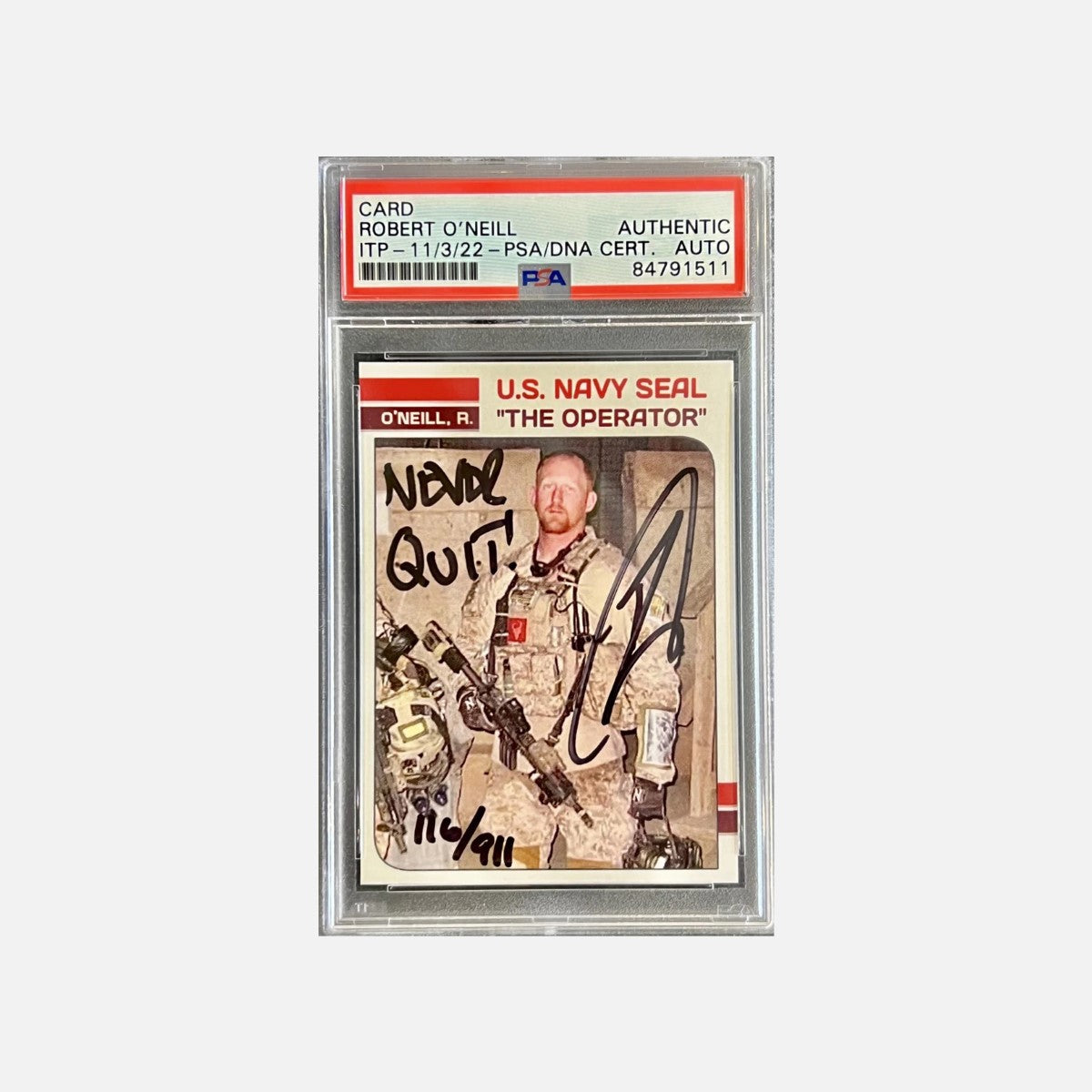 Robert O'Neill Signed Limited Edition /911 Rookie Card – The Operator ...